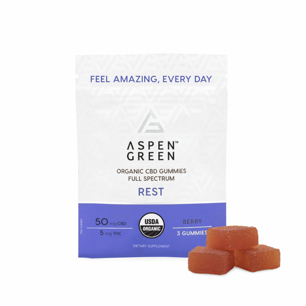 Organic Full Spectrum CBD Rest Gummies - Aspen Green